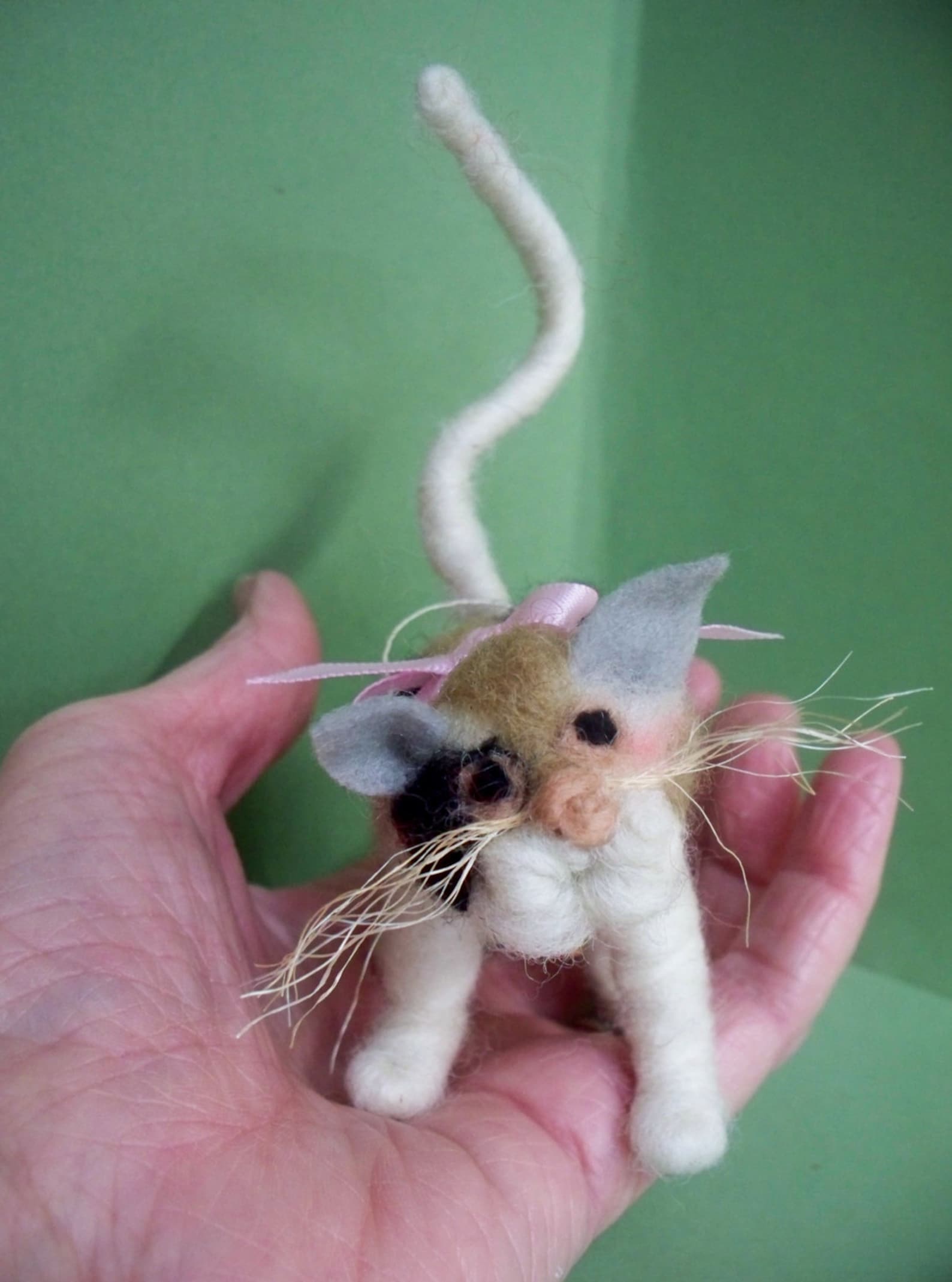 Petunia Cat Felted Wool Ornament - Etsy