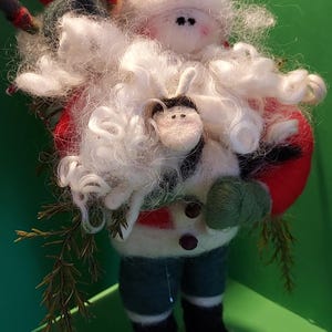 Santa Got My Goat 7" Wool Felted Figurine/ornament - Etsy