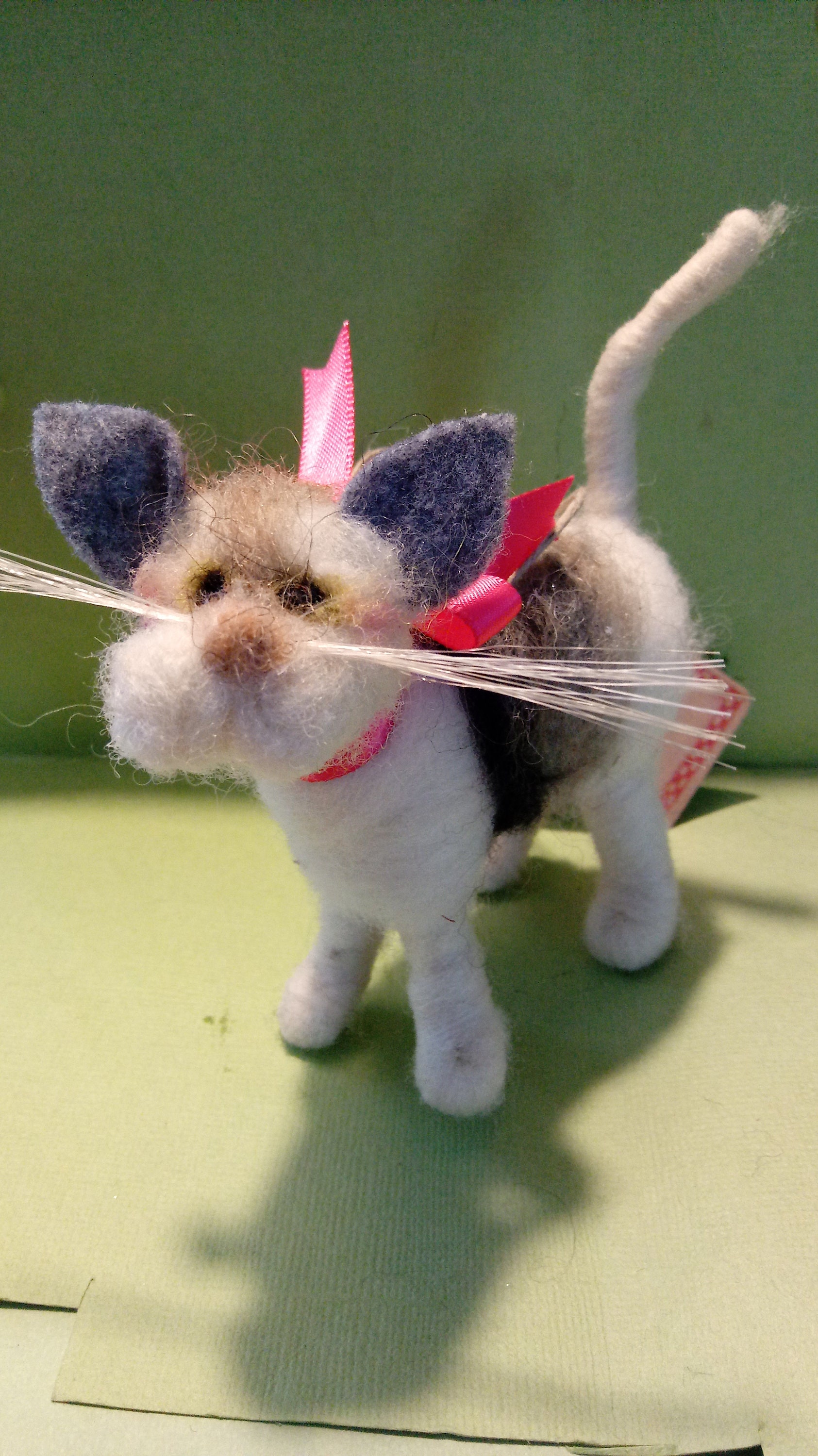 Petunia Cat Felted Wool Ornament....Made to Order...please | Etsy