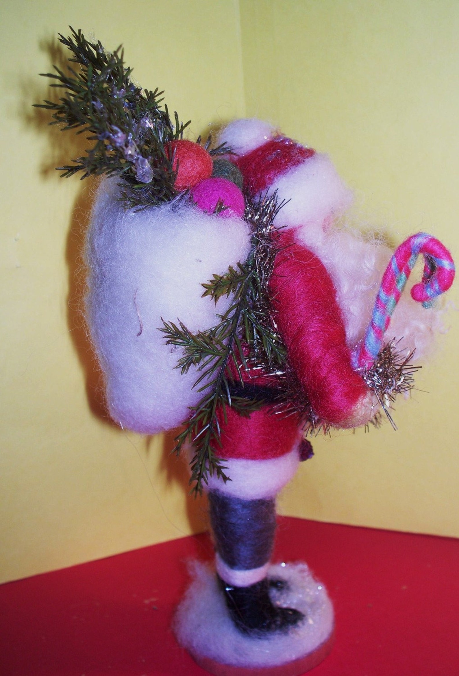 Mini Country Santa 4 Felted Wool Ornament - Etsy
