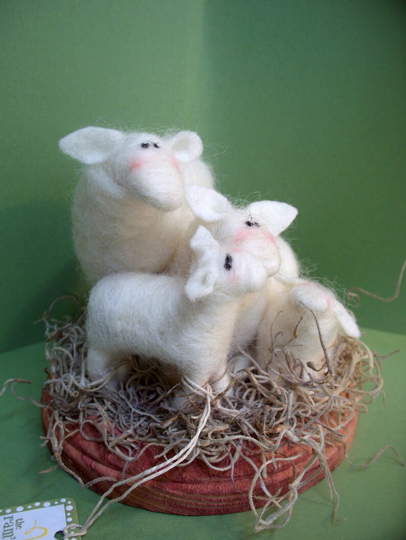 Sheep Family Felted Wool Figurine - Etsy