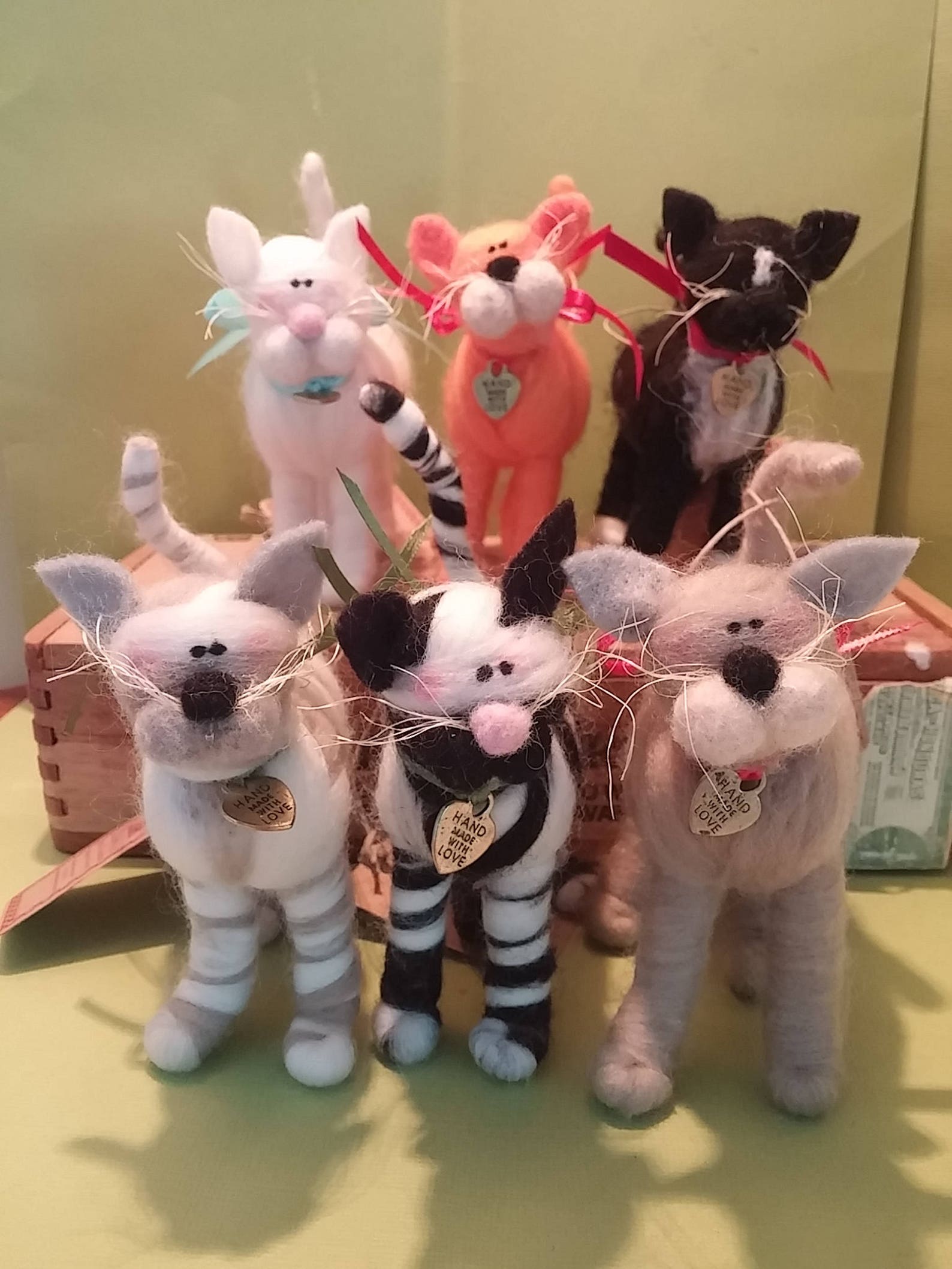 Felted Wool Whimsical Cat Ornament Made to Order....please Check ...