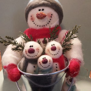 So Many Snowmen 11" Felted Wool Figurine .made to Order...please Check ...