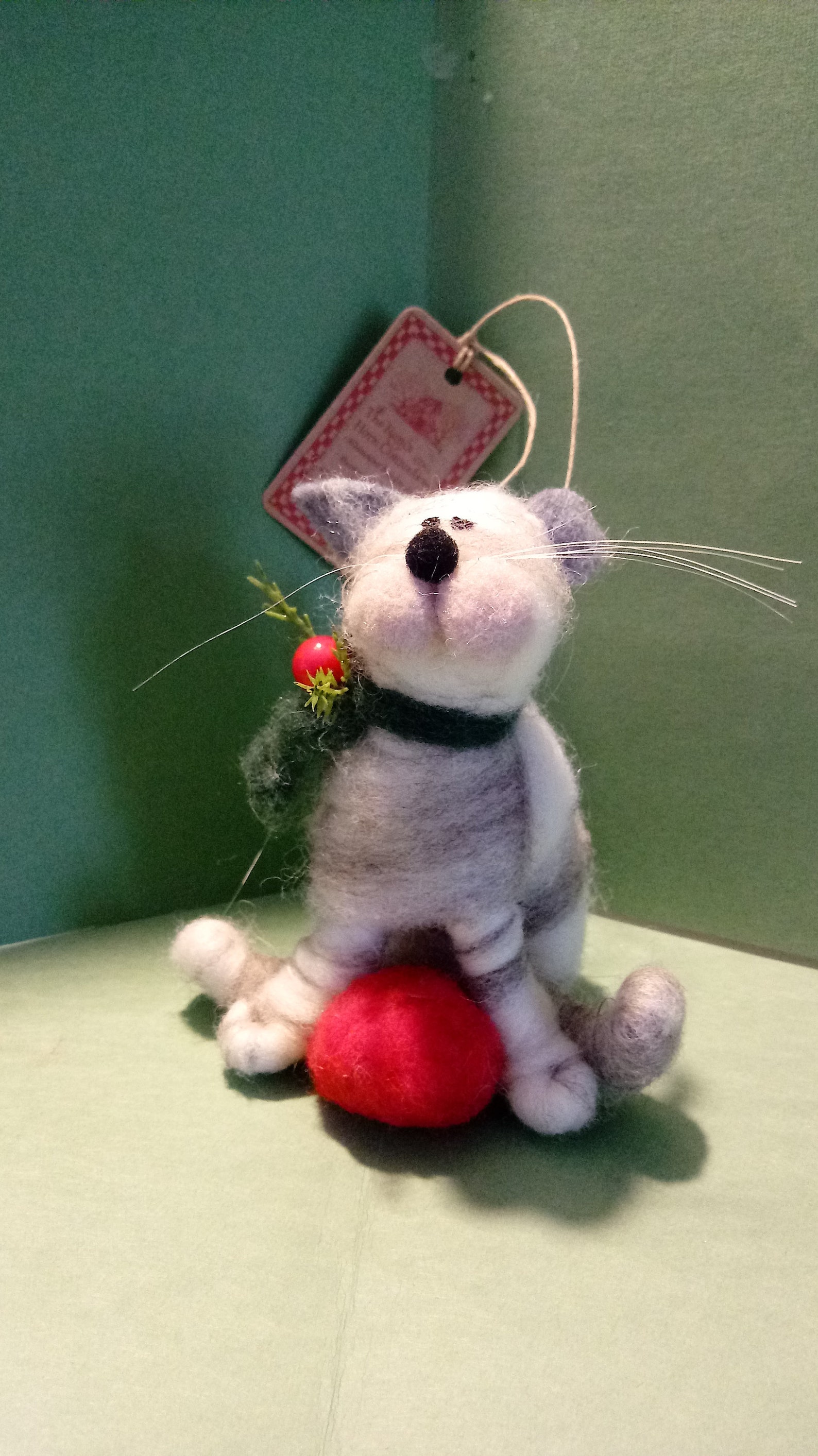 Wool Kitten With Ball of Wool Felted Wool Ornament...made to - Etsy