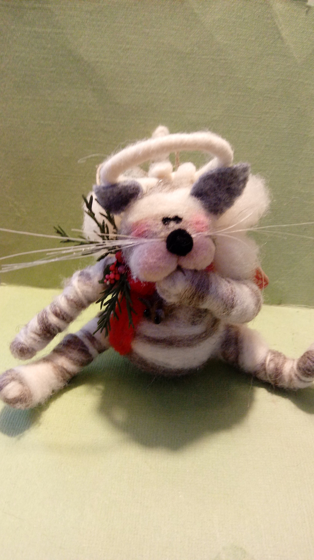 Purrfect Angel Felted Wool Ornament - Etsy