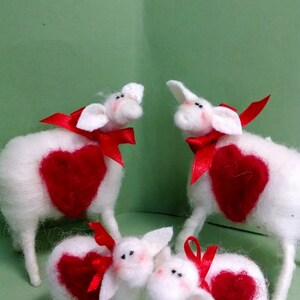 I Love Ewe Ewes Family of Felted Wool Sheep and Lambs - Etsy