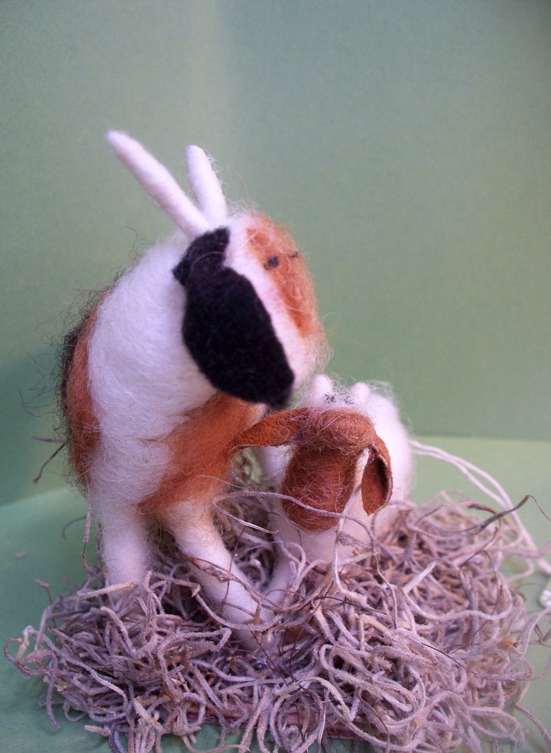 Goats Mom and Baby Felted Wool Figurine ..made to - Etsy