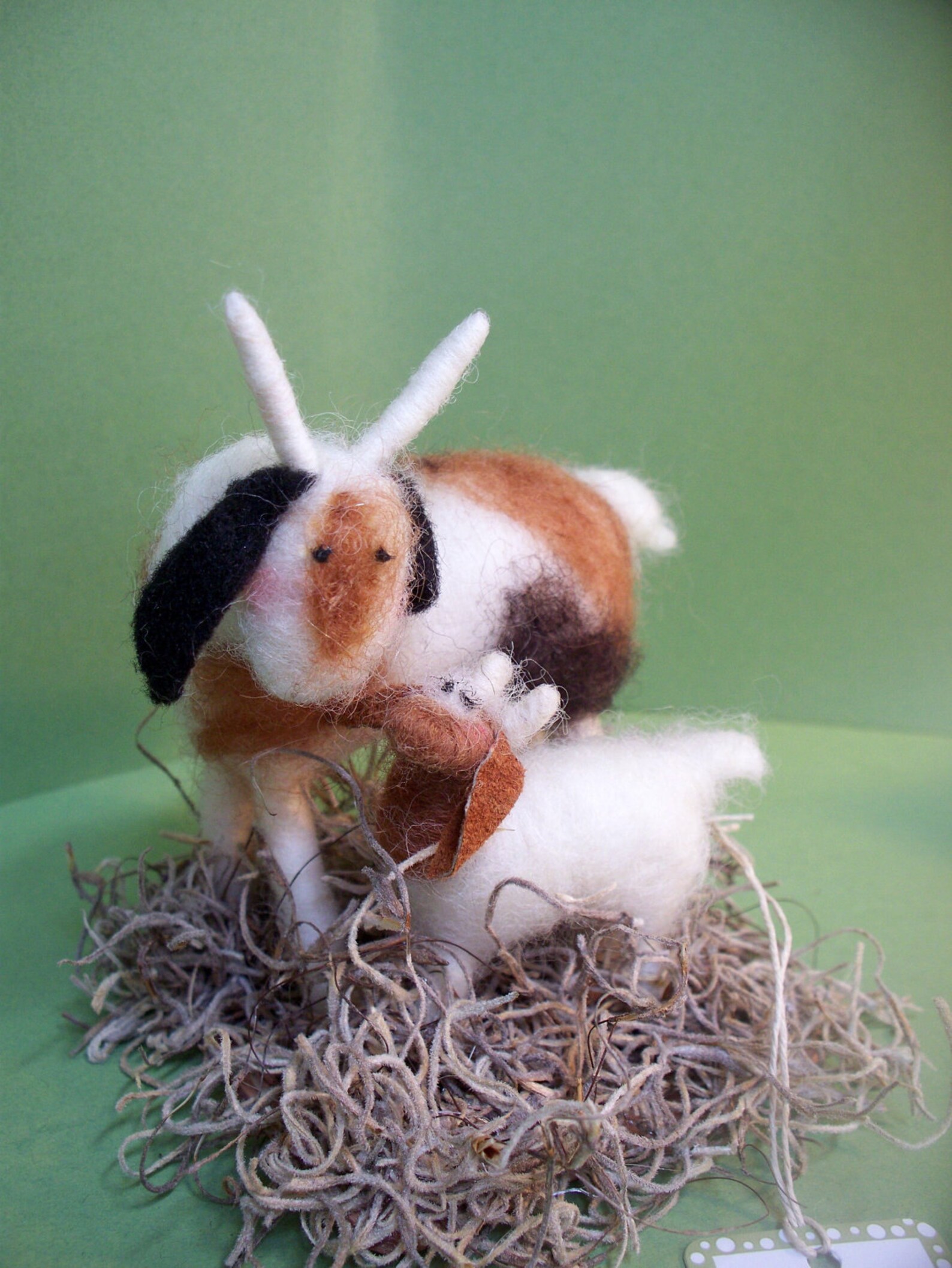 Goats Mom and Baby Felted Wool Figurine ..made to - Etsy