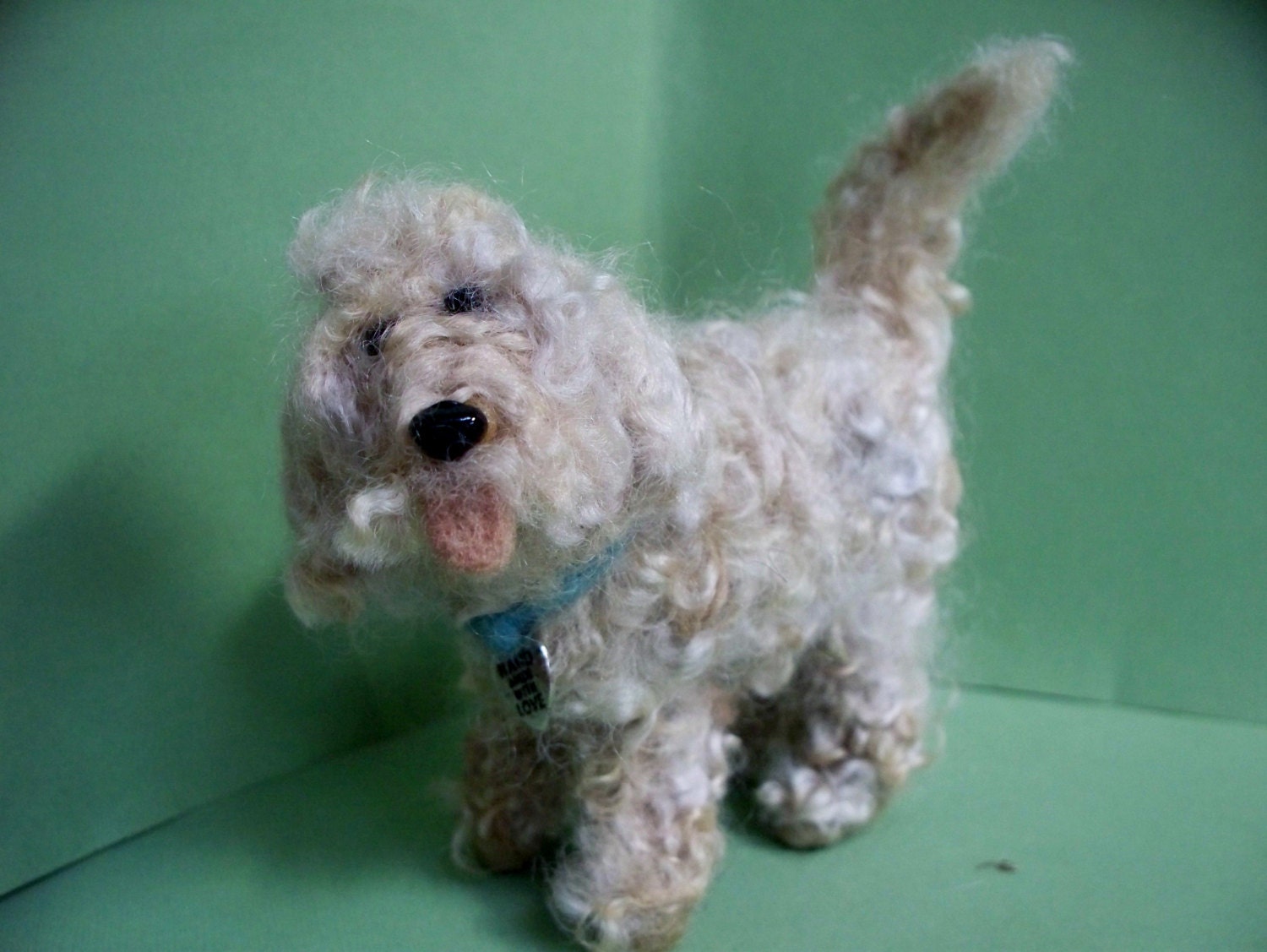 Tan Golden Doodle Felted Wool Dog Ornament/Figurine | Etsy