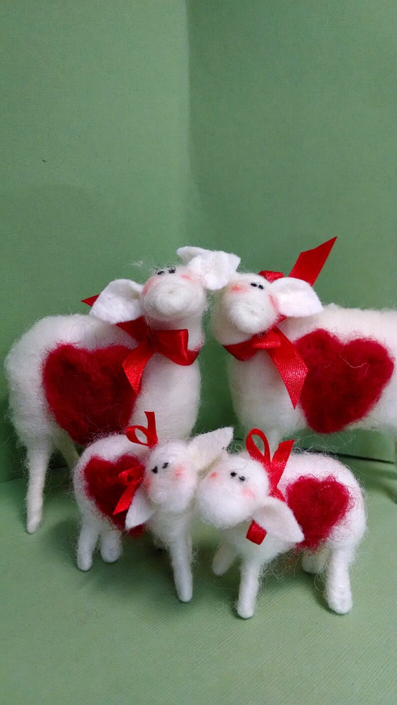 I Love Ewe Ewes Family of Felted Wool Sheep and Lambs - Etsy