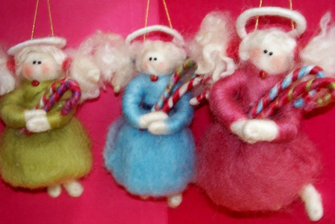 Felted Wool Christmas Angel Ornament - Etsy