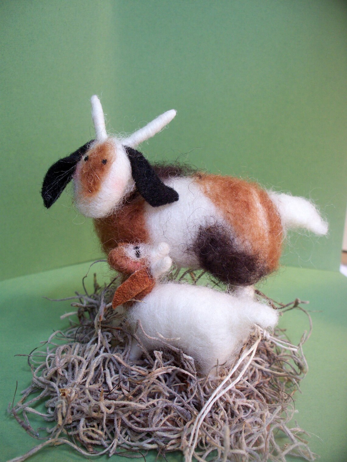 Goats Mom and Baby Felted Wool Figurine ..made to - Etsy