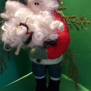 Santa Got My Goat 7" Wool Felted Figurine/ornament - Etsy