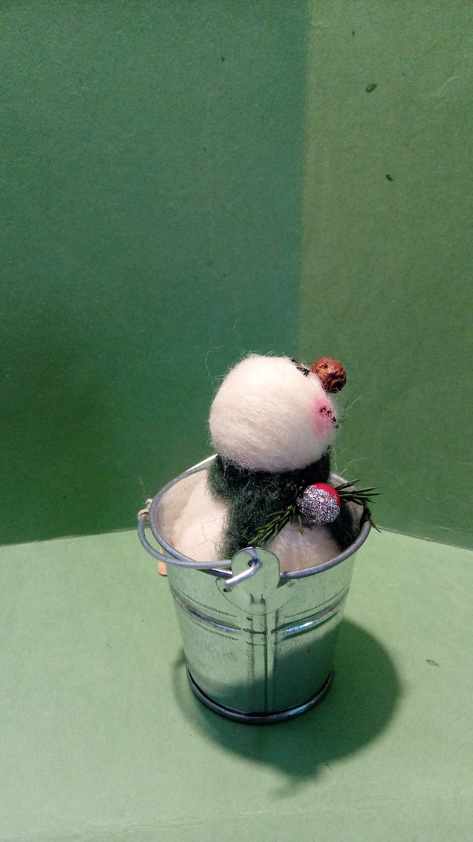 Snowman in a Bucket 4 Wool Felted Ornament | Etsy