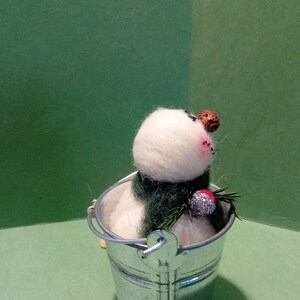 Snowman in a Bucket 4" Wool Felted Ornament - Etsy