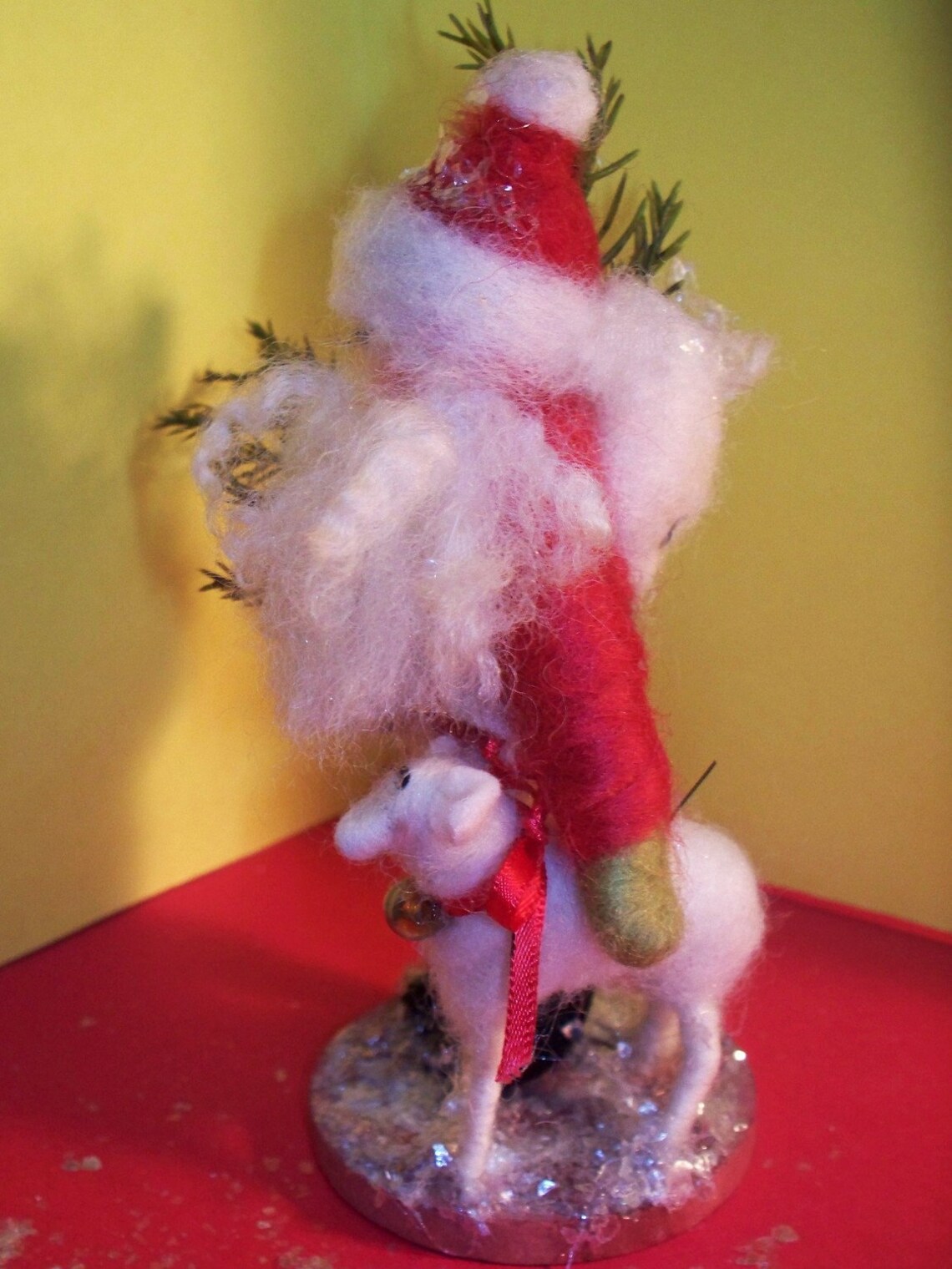 Mini Country Santa 4" Felted Wool Ornament - Etsy