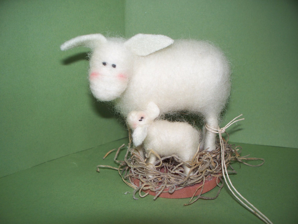 Love Ewe Mom Wool Felted Sheep and Lamb Figurine - Etsy