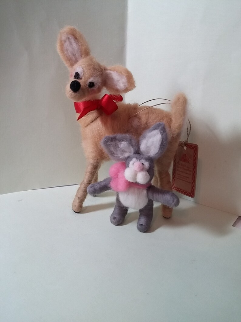 Bambi Felted Wool Ornament....made to Order... Please Check Shipping ...