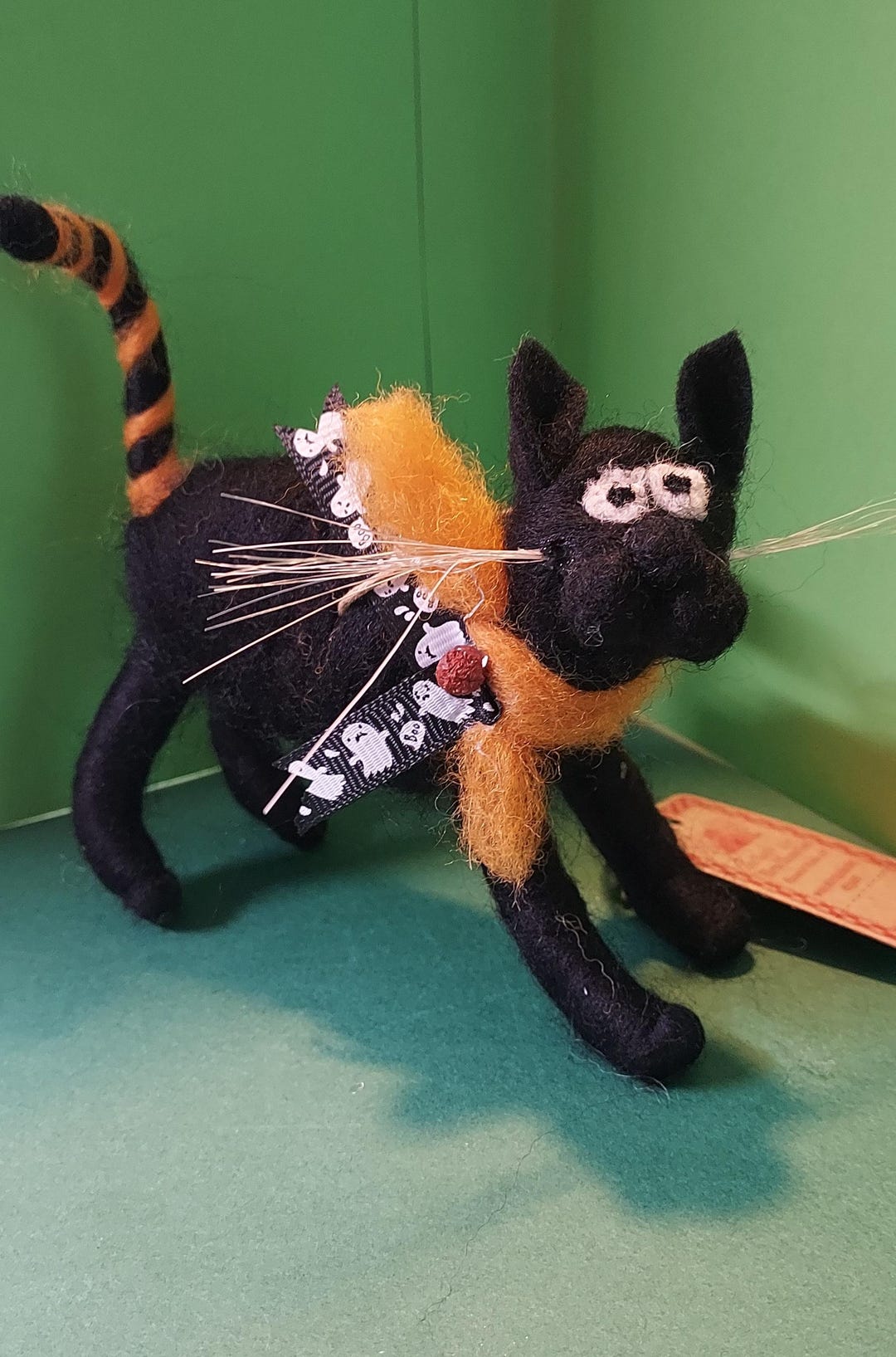 NEW - Spooky Cat 4" Felted Wool Halloween Cat - Etsy
