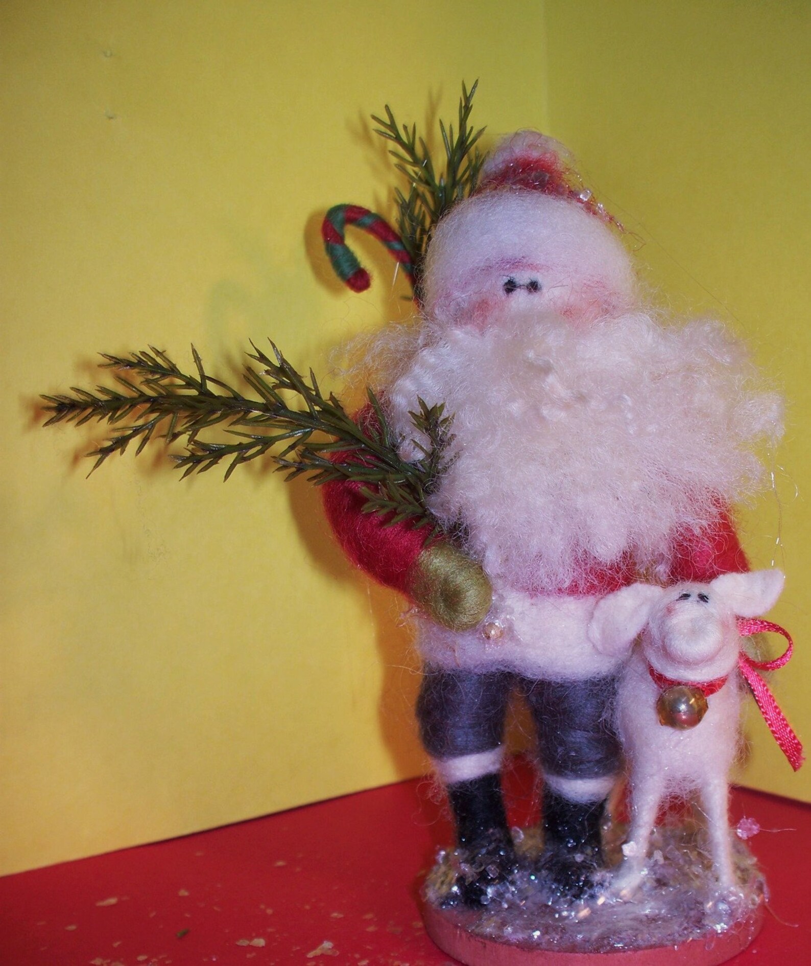 Mini Country Santa 4 Felted Wool Ornament - Etsy