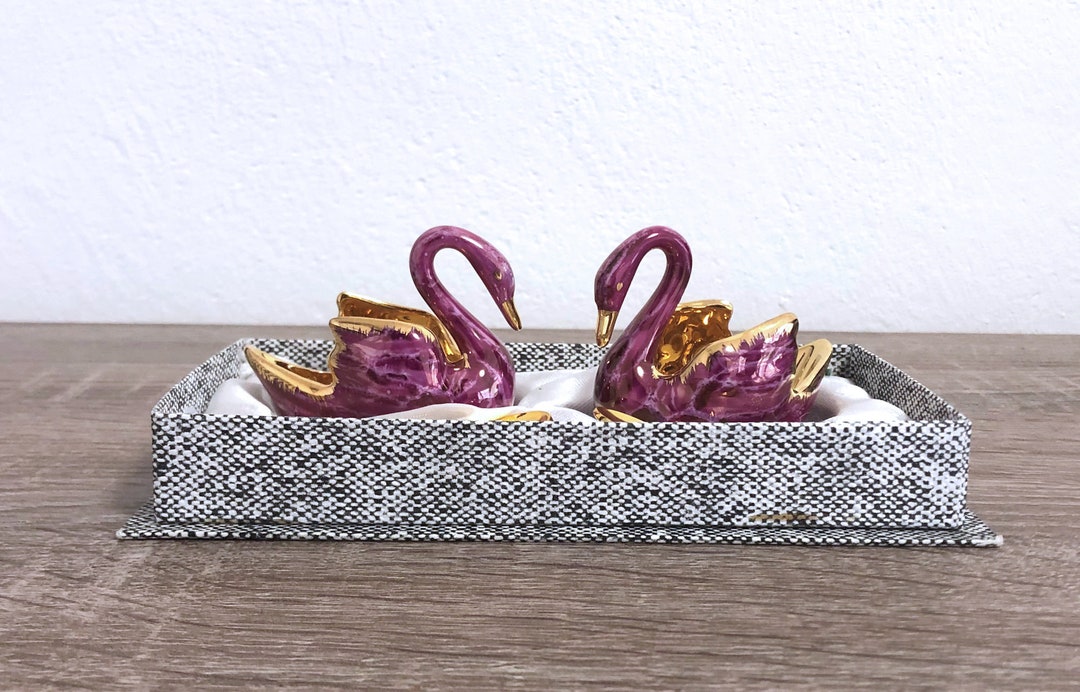 Vintage French Limoges Fine Porcelain Swans and Spoons 1950s - Etsy