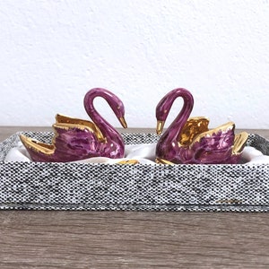 Vintage French Limoges Fine Porcelain Swans and Spoons 1950s - Etsy