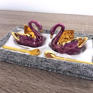 Vintage French Limoges Fine Porcelain Swans and Spoons 1950s - Etsy