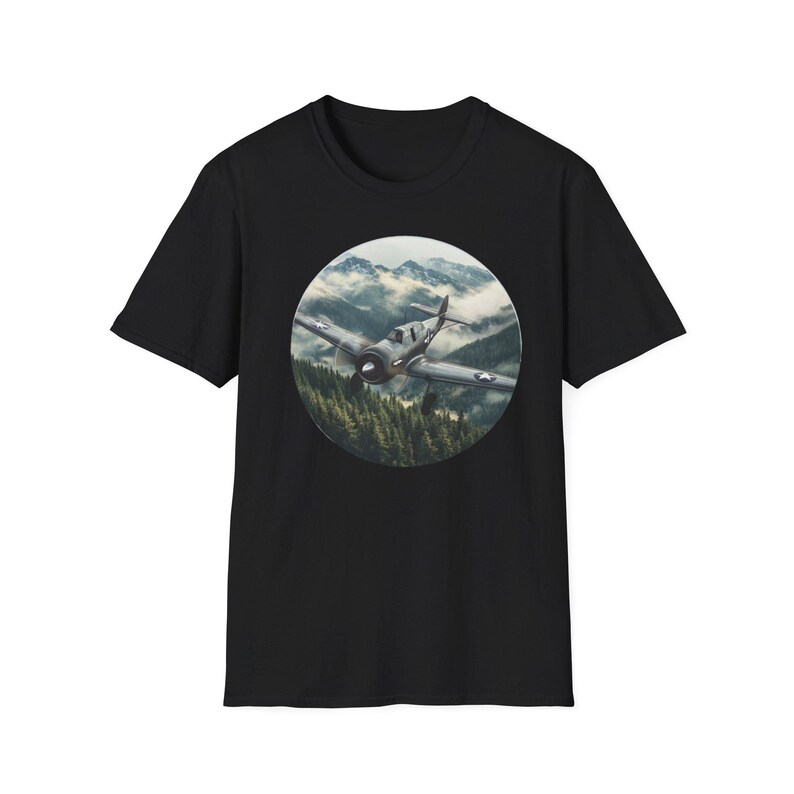 Sporty Bush Pilot Aircraft in Flight Unisex Softstyle Tee, Aviation ...