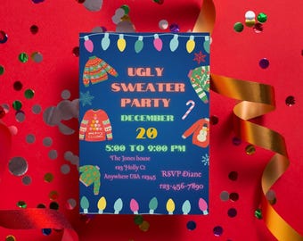 Ugly Sweater Party Invitation, Ugly Christmas Sweater Invitation, Ugly ...