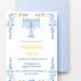 Hanukkah Party Invitation, Menorah Printable Party Invitation Template ...
