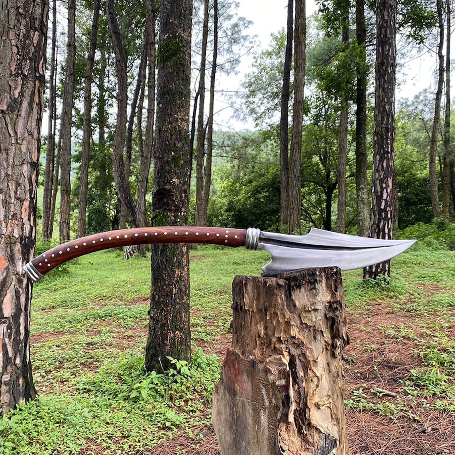 Hand Forged Long Handle Viking Axe | Handmade Custom Knife Axe | Viking ...