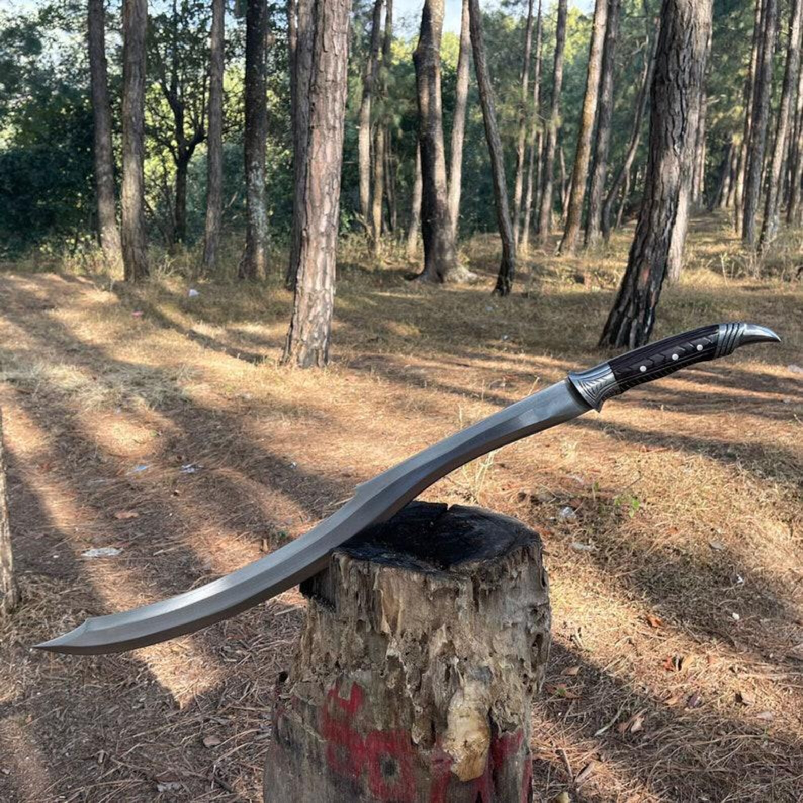 Handmade Viking Sword: Forged Carbon Steel Blade, Full Tang, Nepali ...