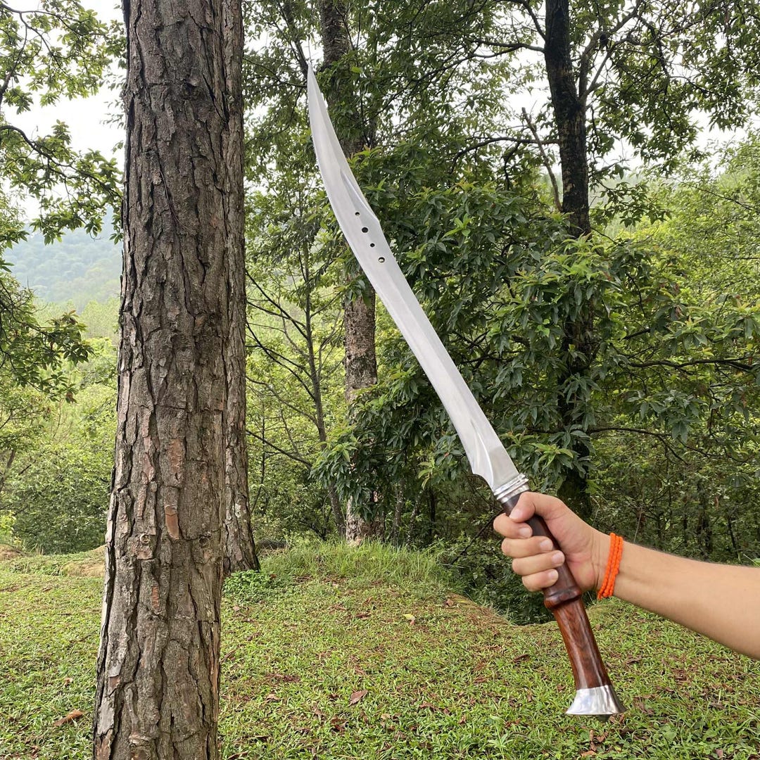 Hand Forged Scimitar Sword: Leaf Spring Steel Blade, Rosewood Handle - Etsy