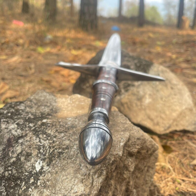 28 Inch Handmade Viking Sword With Blue Sheath Balanced Oil Tempered ...