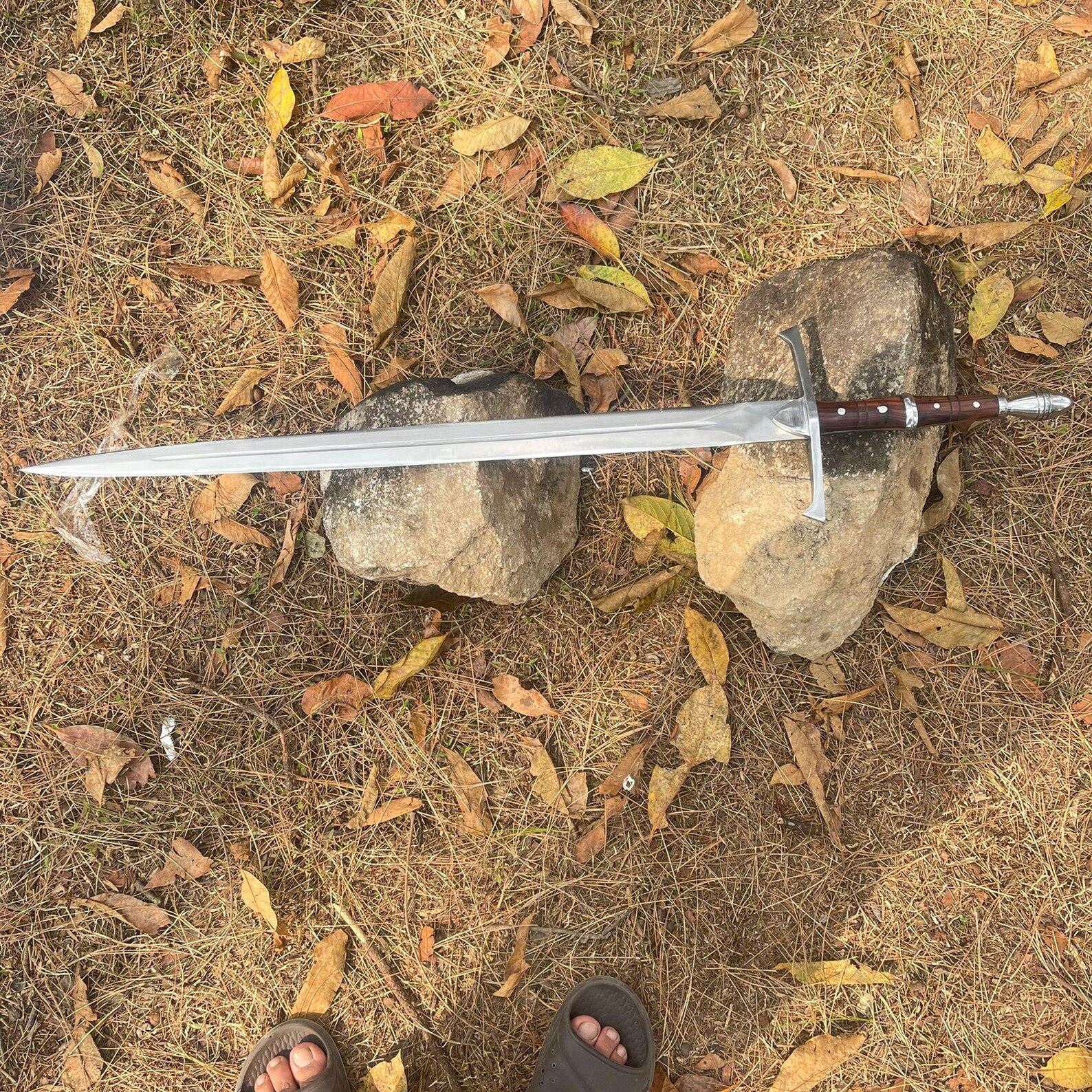 28 Inch Handmade Viking Sword With Blue Sheath Balanced Oil Tempered ...