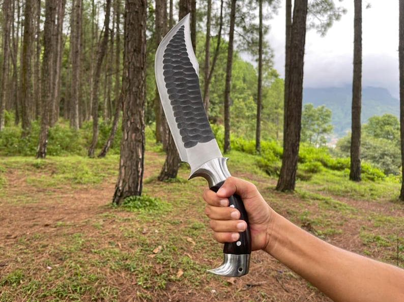 Bushcraft Knife | Hand Forged 10 Inch Bowie Knife: Truck Leaf Spring Steel | Valentines Gift ...