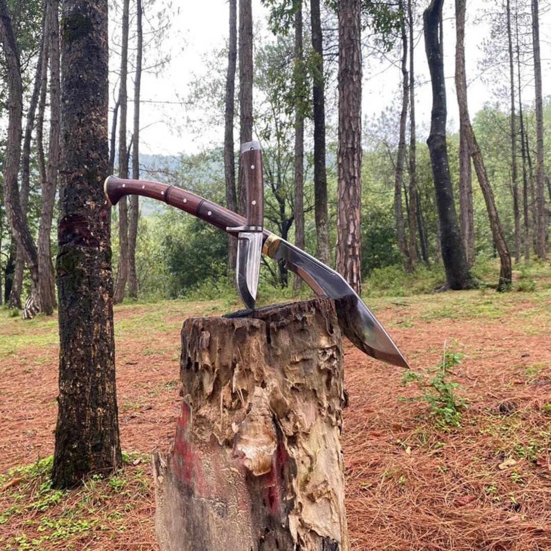 CUSTOM KUKRI/ Handmade Carbon Steel Khukuri Knife: Rosewood Handle ...