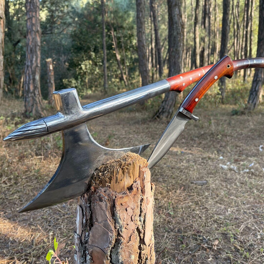 Hand-forged Viking Axe: 5160 Steel, Rosewood Handle, Nepal ...