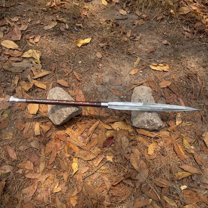 Handmade Viking Spear: 5160 Carbon Steel Leaf Spring, Rosewood Handle ...