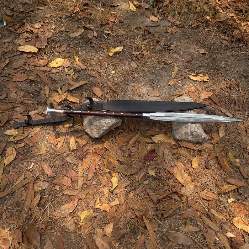 Handmade Viking Spear: 5160 Carbon Steel Leaf Spring, Rosewood Handle ...