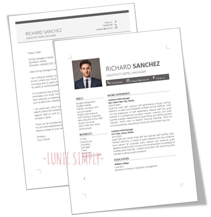 Classic Resume Templates CV Template Collection for Men and Women white ...