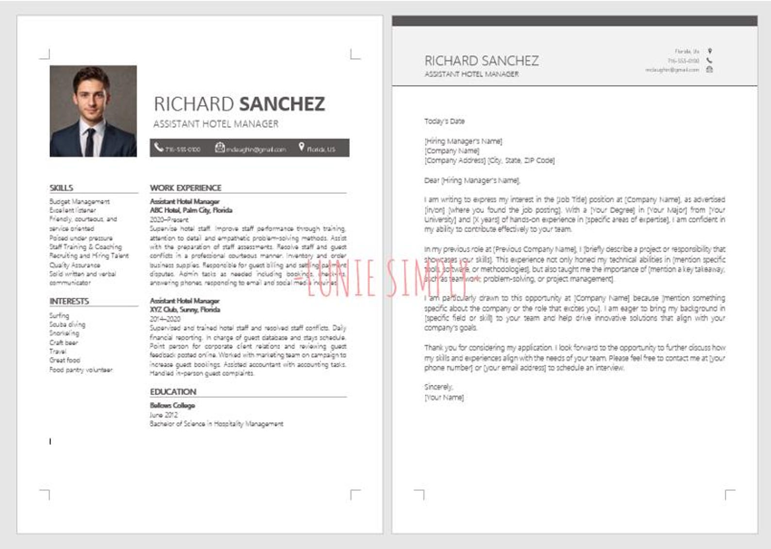 Classic Resume Templates CV Template Collection for Men and Women white ...