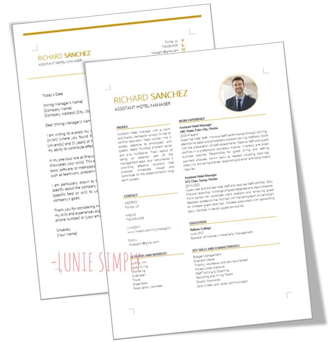 3 Classic Resume Templates CV Template Collection for Men and Women - Etsy