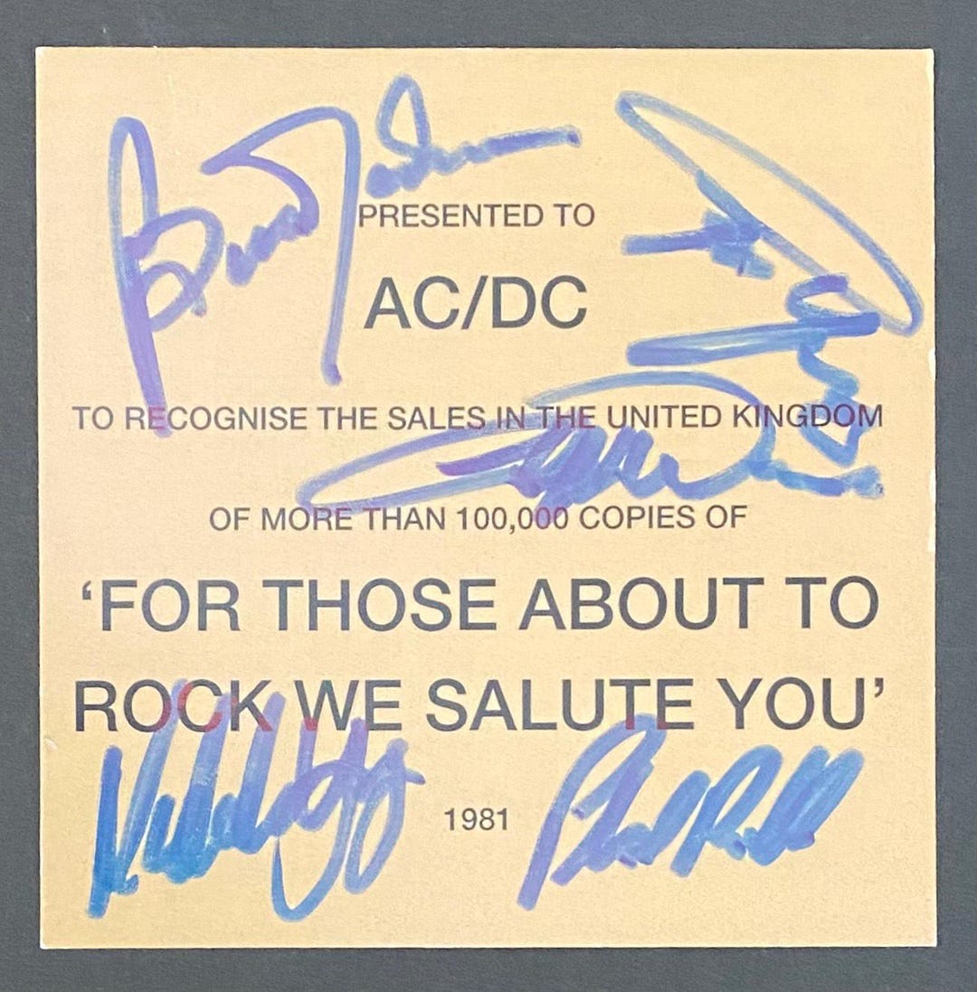 AC/DC Autographed CD Insert With Coa - Etsy UK
