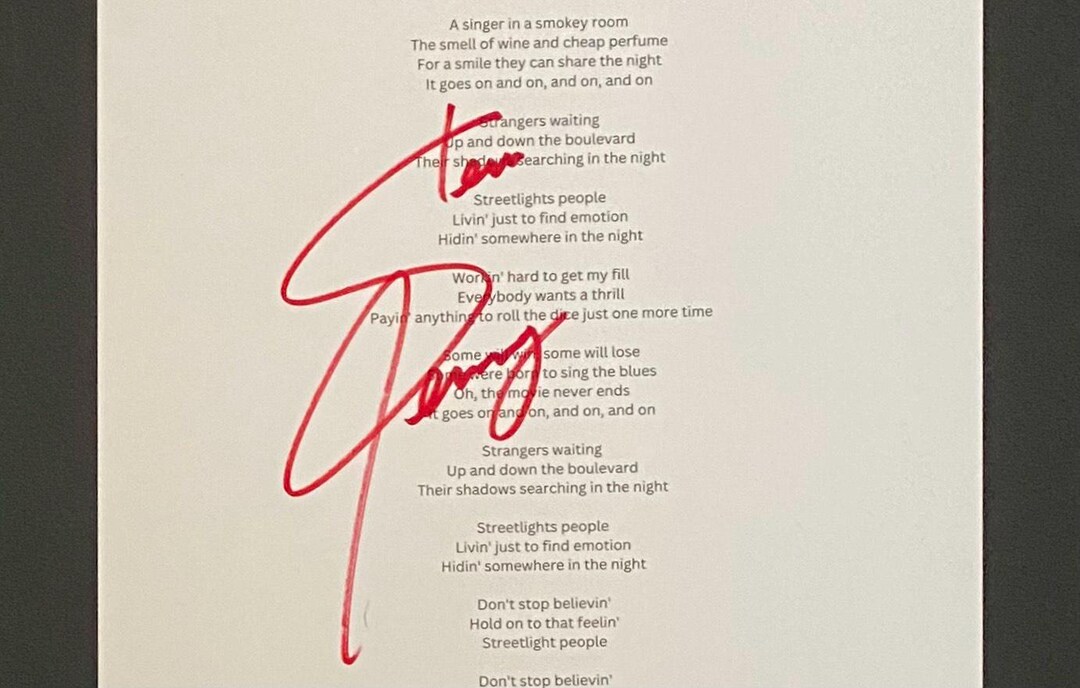 Steve Perry Journey Autographed A4 Sheet With COA - Etsy