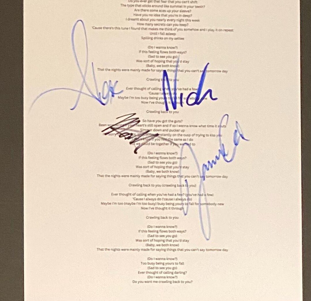 Arctic Monkeys Autograph on A4 Sheet With COA - Etsy