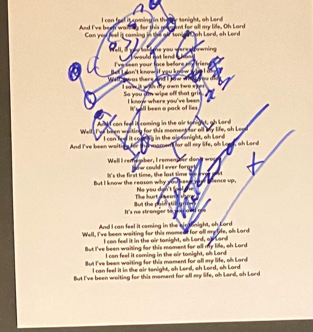 Phil Collins Autograph on A4 Sheet With COA - Etsy