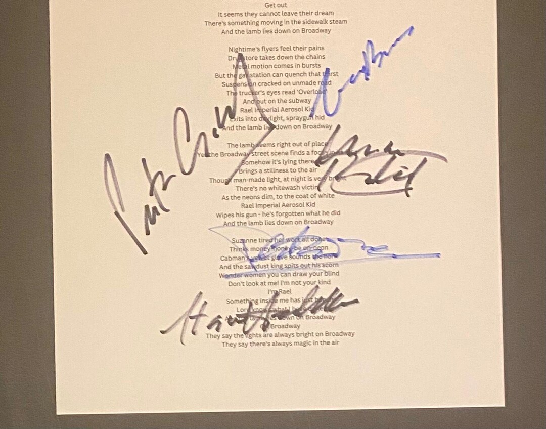 Genesis Autograph on A4 Sheet With COA - Etsy