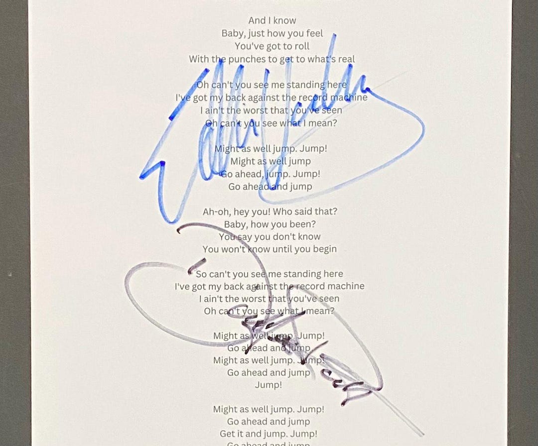 Van Halen Autograph on A4 Sheet With COA - Etsy