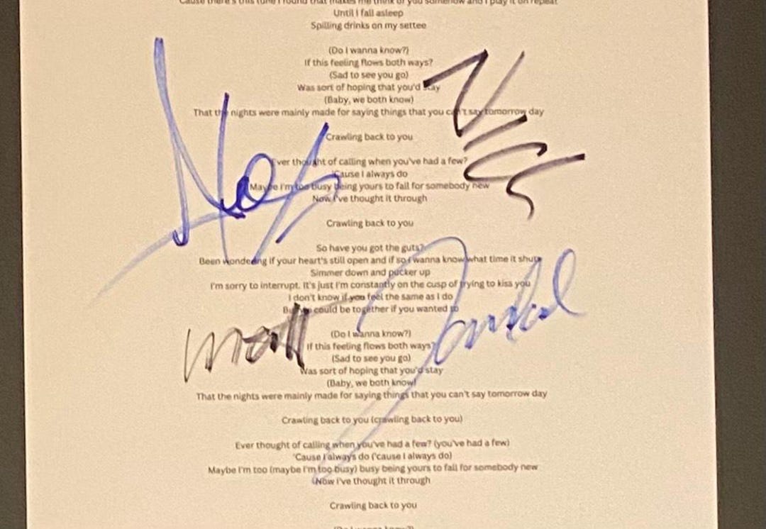 Arctic Monkeys Autograph on A4 Sheet With COA - Etsy